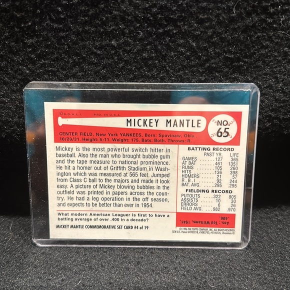 Topps | Other | Topps Finest Refractor Mickey Mantle 954 | Poshmark